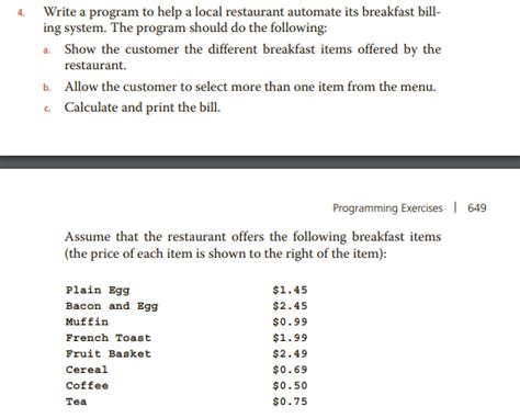 Solved 4 Write A Program To Help A Local Restaurant