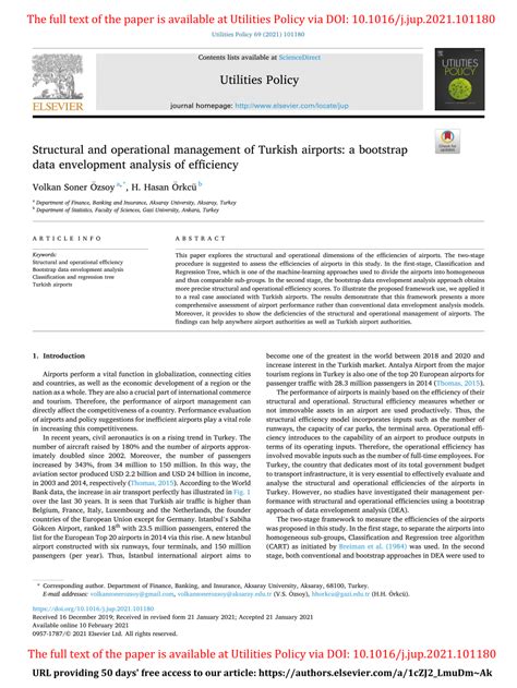 Pdf Structural And Operational Management Of Turkish Airports A