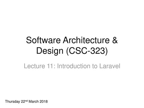 software architecture and design csc 323 ppt download