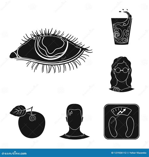 Diabetes Black Icons In Set Collection For Design Treatment Of