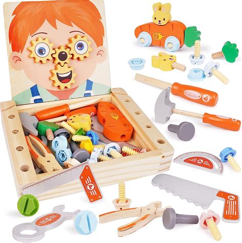 Kids Tool Bench Toddlers Mini Pretend Play Wooden Play Tool Workbench ...
