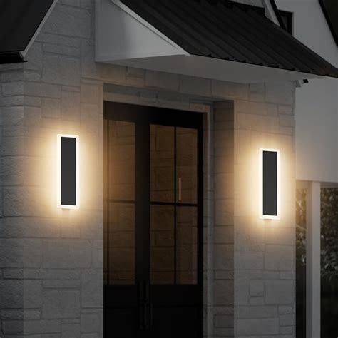 Coinmit 2 Pack 118in Modern Outdoor Wall Light Black Exterior Wall