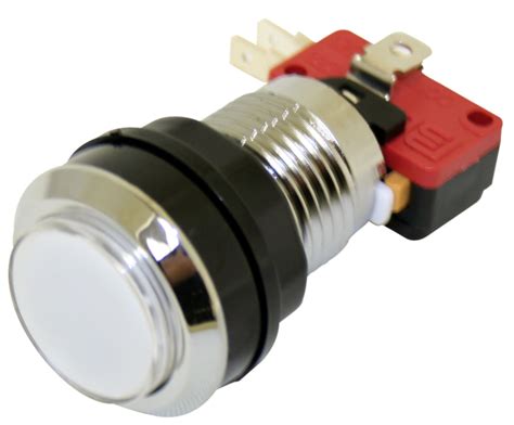 Arcade Game Silver Plated Illuminated Push Button White Holland