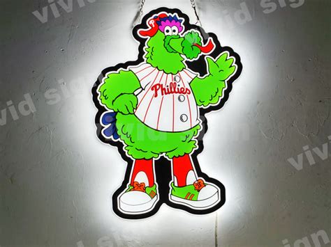 Philadelphia Phillies Phillie Phanatic Bird 3d Led Neon Sign Light Lam