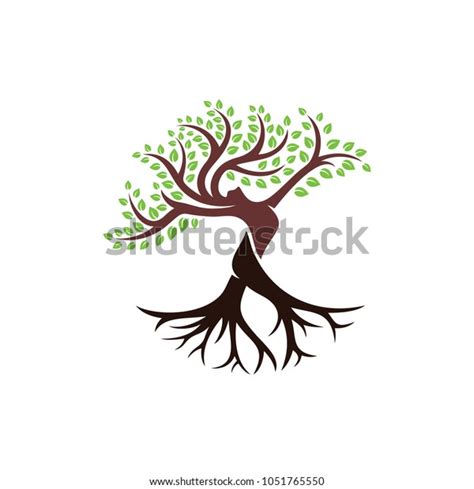 Tree Body Women Logo Design Template Stock Vector Royalty Free Shutterstock
