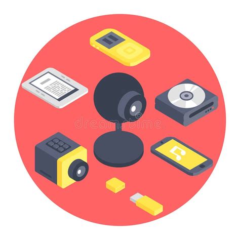 Isometric Vector Gadget Computer Devices Icons Wireless Technologies Mobile Communication 3d