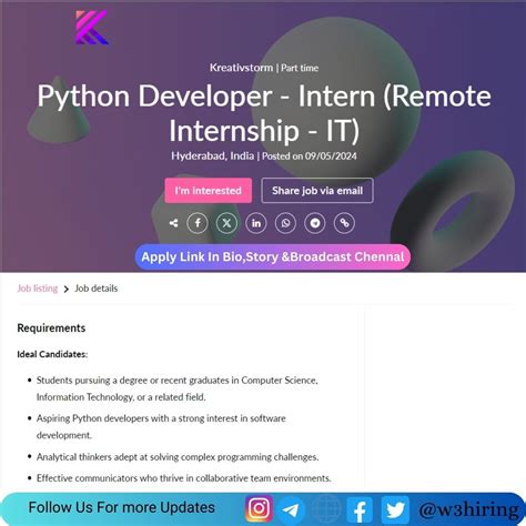 fresher jobs off campus drives kreativstorm recruitment 2024 hiring python