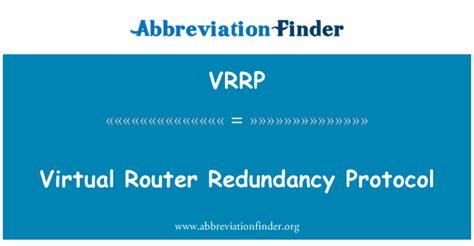 Vrrp Significa Protocolo De Redundancia De Enrutador Virtual Virtual Router Redundancy Protocol