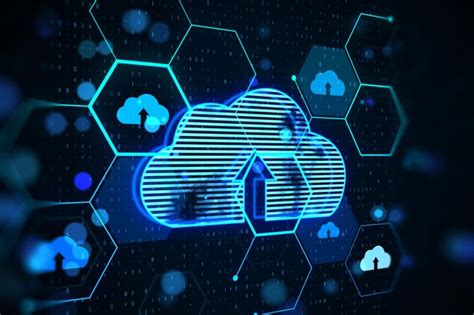Premium Photo Creative Glowing Hexagonal Cloud Hologram With Binary