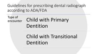 Guidelines For Dental Radiographs For Pediatric And Adolescent PPTX