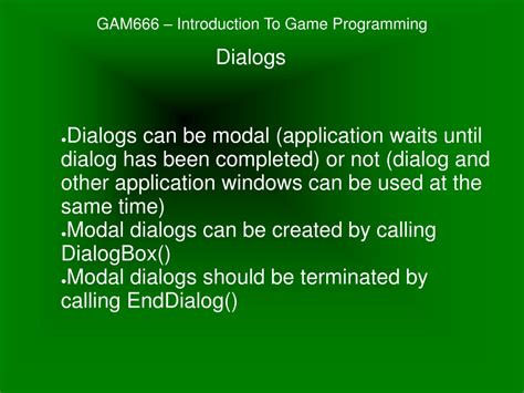 Ppt Gam666 Introduction To Game Programming Powerpoint Presentation