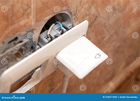 Dangerous Broken Electrical Socket Broken Outlet Stock Image Image