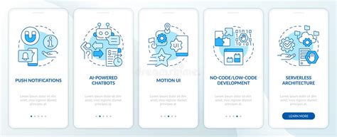 Web Industry Transformation Blue Onboarding Mobile App Screen Stock Vector Illustration Of