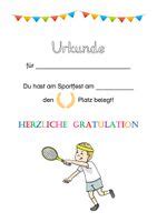 Urkunde Sportfest Sporttag Unterrichtsmaterial In Den Fächern