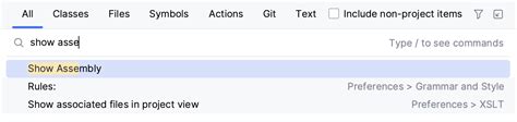 assembly view for files clion documentation