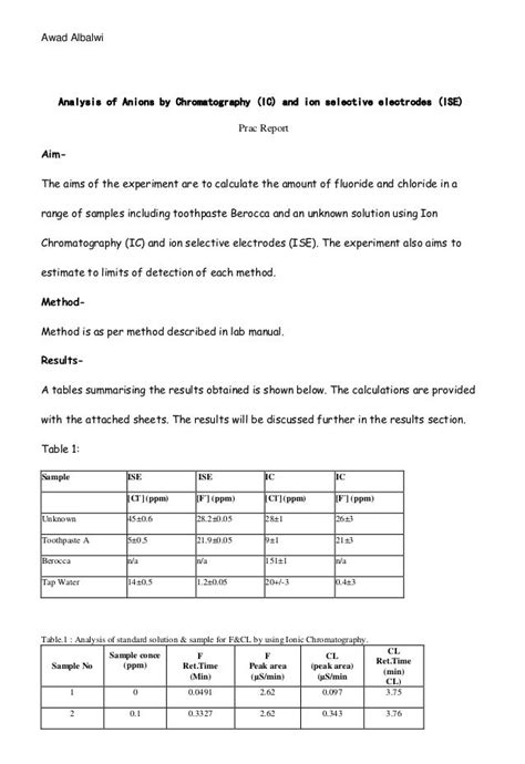 Ion Chromatography Lab Report At Jerry Demelo Blog