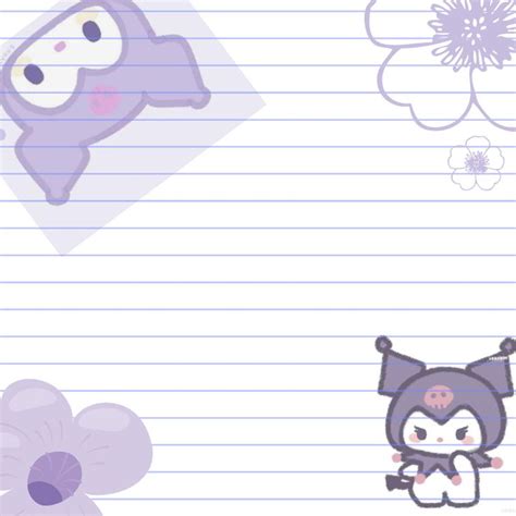 Notes Kuromi Sheet Folha De Fichário Papel De Caderno Papel De