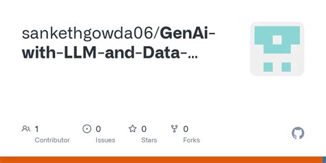 GenAi With LLM And Data Science Materials README Md At Main Sankethgowda GenAi With LLM And