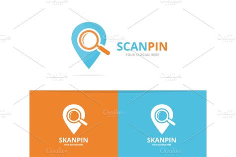 Vector Of Map Pointer And Loupe Logo Combination Gps Locator And Magnifying Symbol Or Icon
