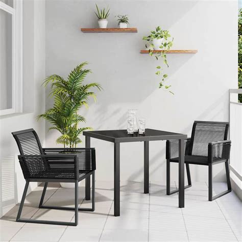 Hokku Designs Garden Dining Set 5 Pcs Black Powder Coated Steel Wayfair