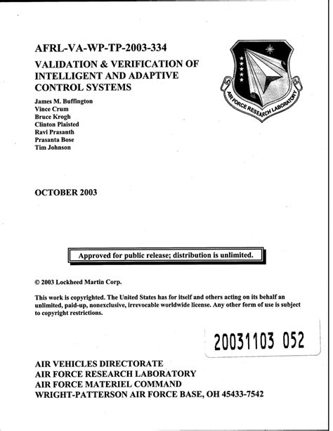 pdf validation and verification of intelligent and adaptive control systems