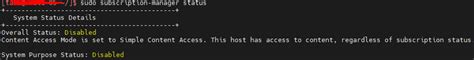 Displayed As Content Access Mode Is Set To Simple Content Access In Subscription Manager