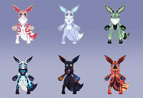 Anthro Eevee Batch 1 Open 1 6 By Ana Adoptshop On Deviantart