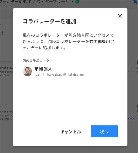 図にコラボレーターの追加、リンクでの共有 Cacoo サポート