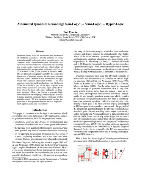 automated quantum reasoning non logic semi logic bob coecke