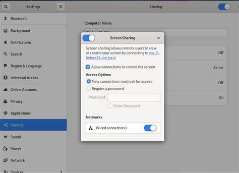 Screen Sharing In Fedora Workstation 31 Will Not Remember My Vnc Password Fedora Discussion