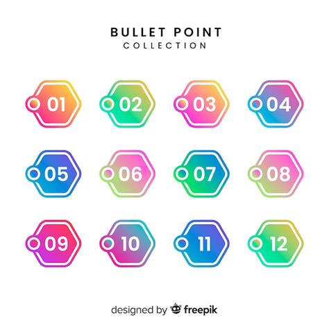 free vector gradient bullet point collection