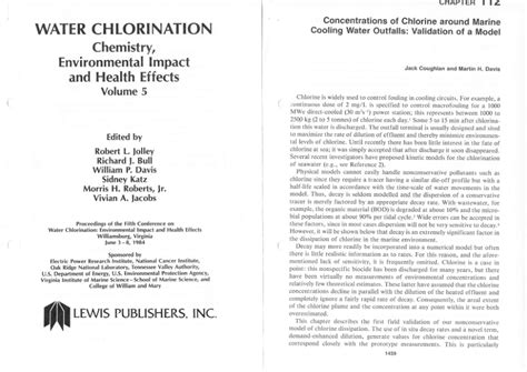 Pdf Concentrations Of Chlorine Around Marine Cooling Water Outfalls