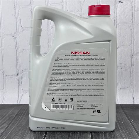 Масло моторное Nissan 5W-40 Синтетическое - купить в интернет-магазине ...