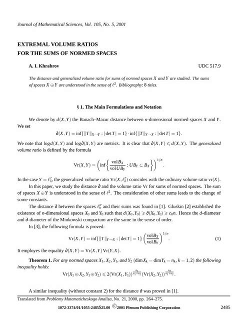 Pdf Extremal Volume Ratios For The Sums Of Normed Spaces Dokumen Tips