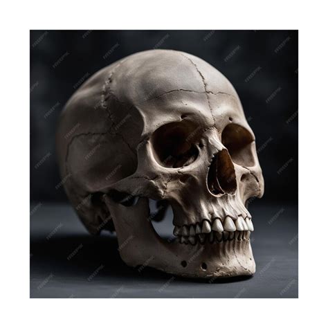 A Skull With A Missing Jaw And A Missing Tooth Premium Ai Generated