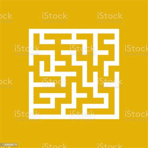 추상 사각형 미로입니다 아이들을위한 게임 아이들을위한 퍼즐 입구 1개 출구 1개 미로 수수께끼 색상 배경에서 격리된 플랫 벡터 그림입니다 0명에 대한 스톡 벡터 아트 및