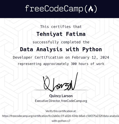 Dataanalysis Python Continuouslearning Freecodecamp Tehniyat Fatima Fareed