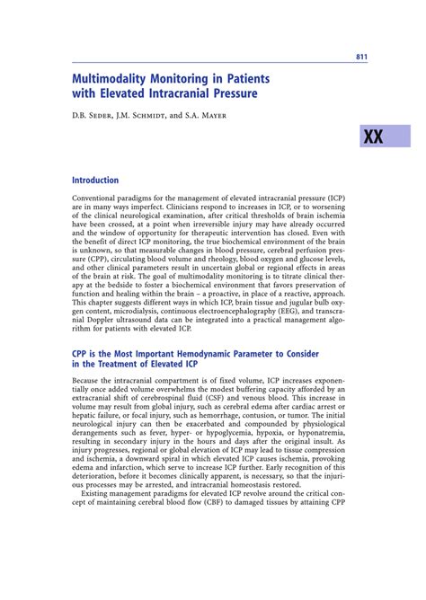 Pdf Multimodality Monitoring In Patients With Elevated Intracranial