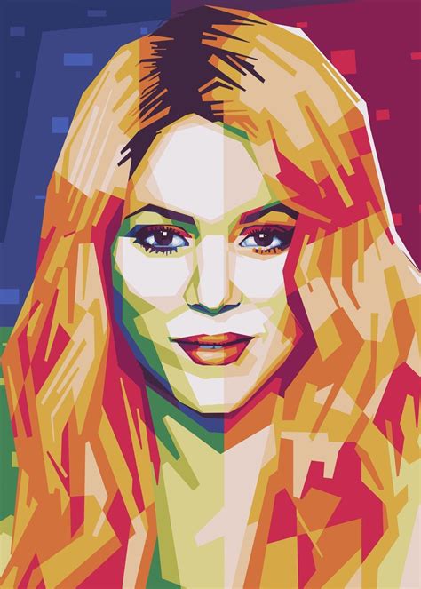 Shakira Pop Art Poster Picture Metal Print Paint By Hendra Pratama