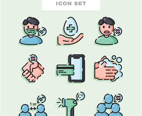 New Normal Protocols Icon Set Freevectors