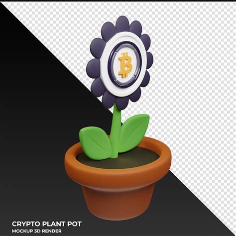 Premium Psd Wrapped Bitcoin Wbtc Crypto Plant Pot 3d Illustration