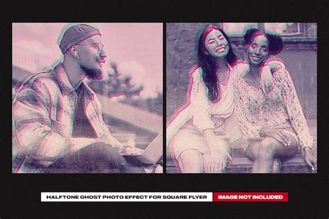 Premium PSD Halftone Ghost Photo Effect For Square