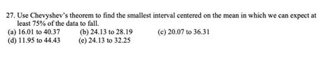 27 Use Chevyshevs Theorem To Find The Smallest