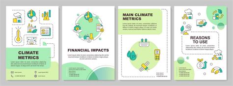 Gradient Climate Metrics Brochure Template Leaflet Design With Thin Linear Icons 4 Vector