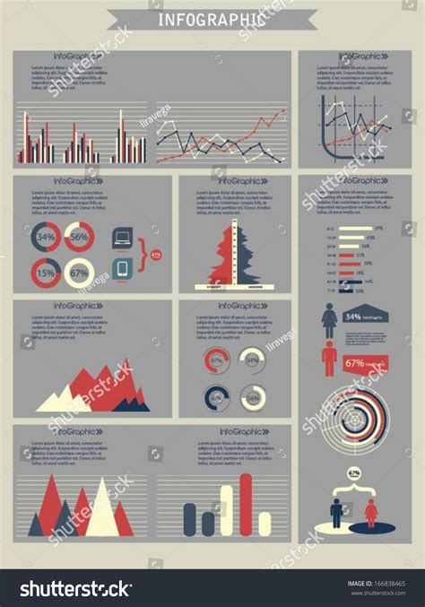 Infographic Vector Graphs Elementsvector Illustration เวกเตอร์สต็อก ปลอดค่าลิขสิทธิ์