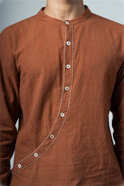Brown Cotton Shirt Brown Shirt Angrakha Shirt Kamakhyaa