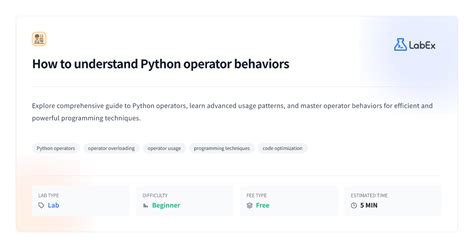 How To Understand Python Operator Behaviors Labex