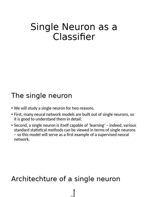 Single Neuron As A Classifier Pdf Artificial Neural Network Algorithms