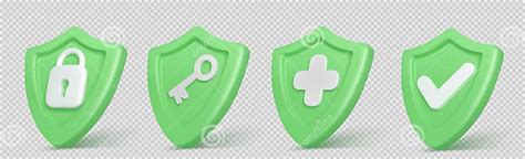 3d Render Shield With Padlock Key Cross And Tick Stock Illustration Illustration Of Tick