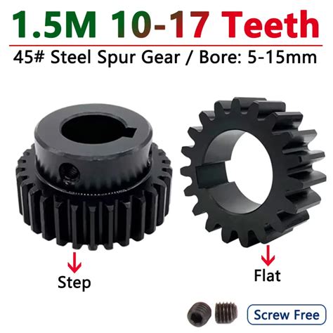 1pcs 10t 17t 15m Spur Gear 15 Mod 1011121314151617 Teeth 45